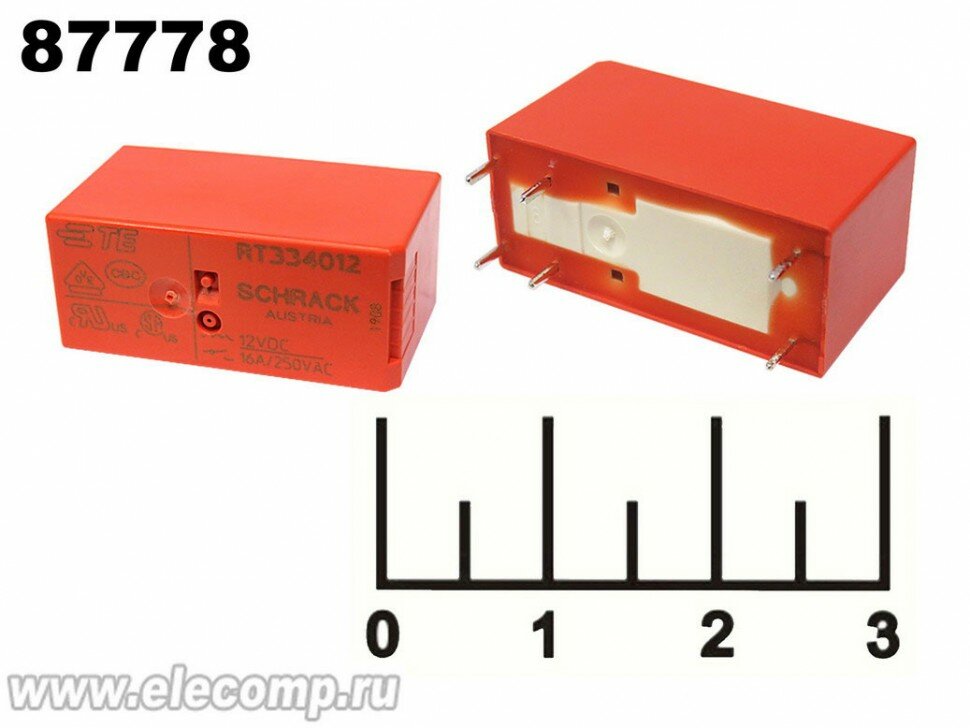 Реле =12V 16A/250V 4-1393240-5 (RT334012) (S2615)