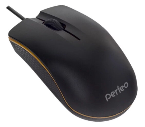Мышь проводная Perfeo LINE, оптич, 3 кн, USB, чёрная (PF_A4492)