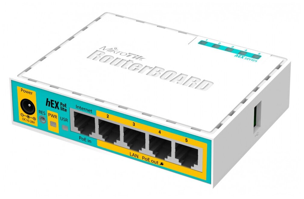 Роутер MikroTik hEX PoE lite RB750UPR2 10100BASE-TX белый