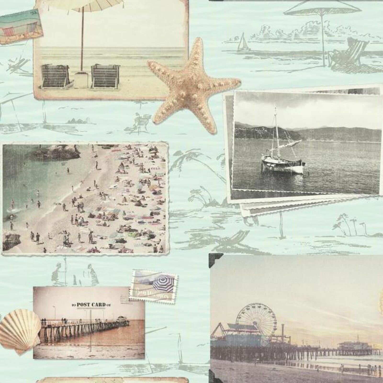 Обои York Collection Snapshots VN0452 A; 0,68х8,20 м. , Бумага Sure Strip , голубой