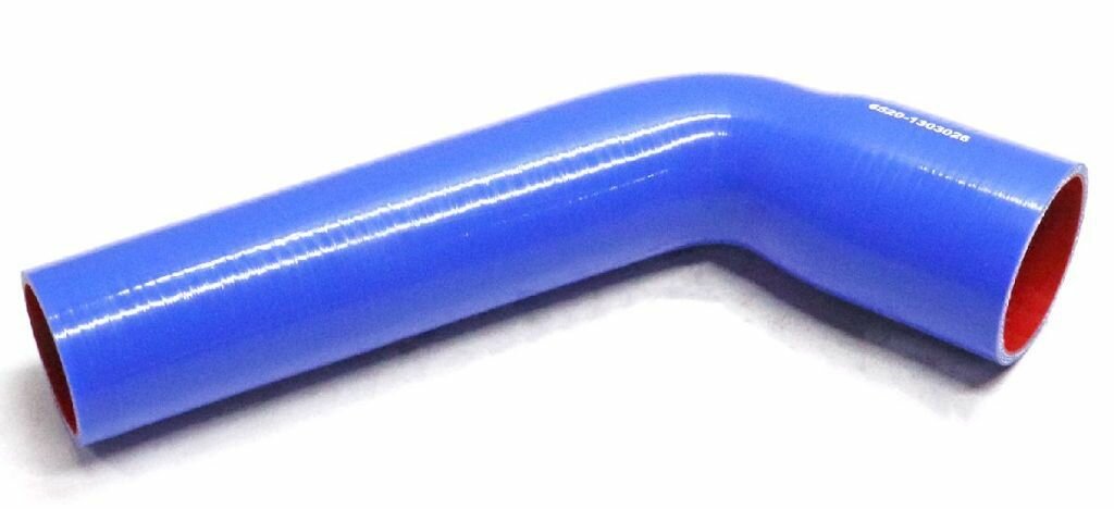 Патрубок радиатора нижний КАМАЗ, силикон, синий, армир. L450мм, d70/60мм. (HH019)