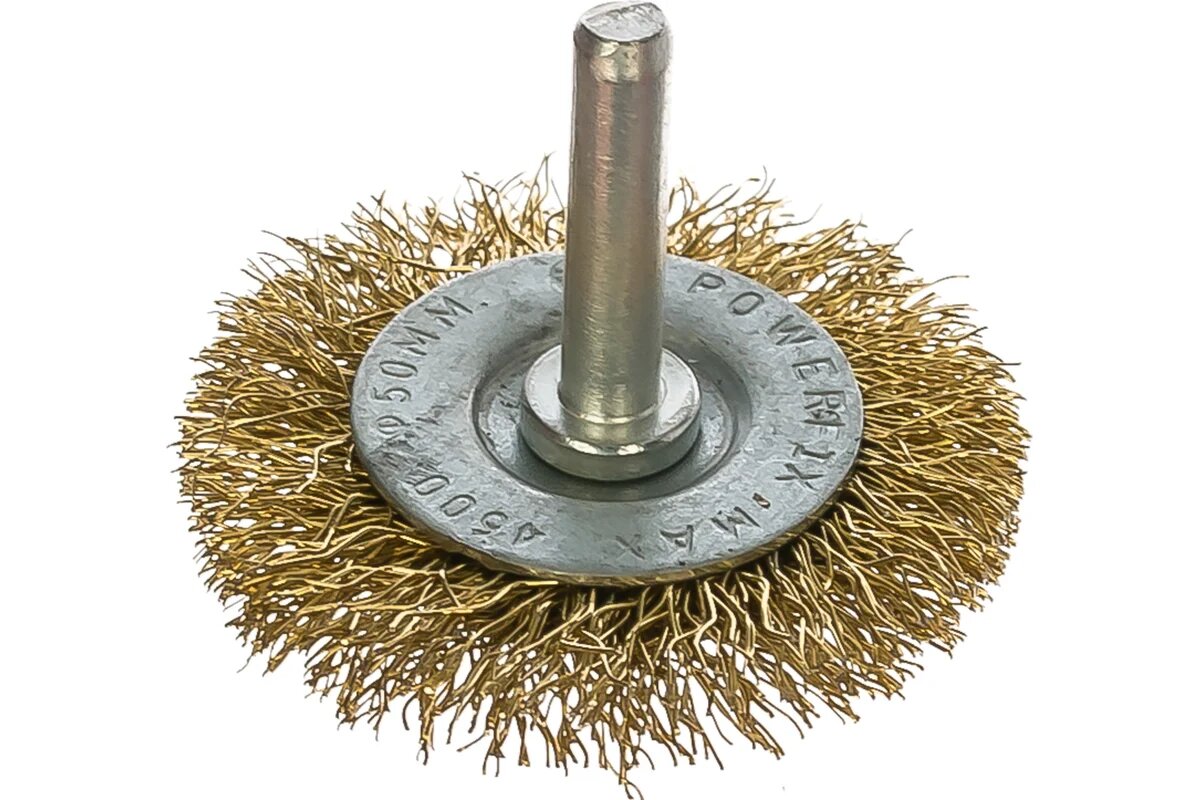 Vira радиальная плоская щетка латунированная витая проволока мягкая 50 мм для дрели 570050