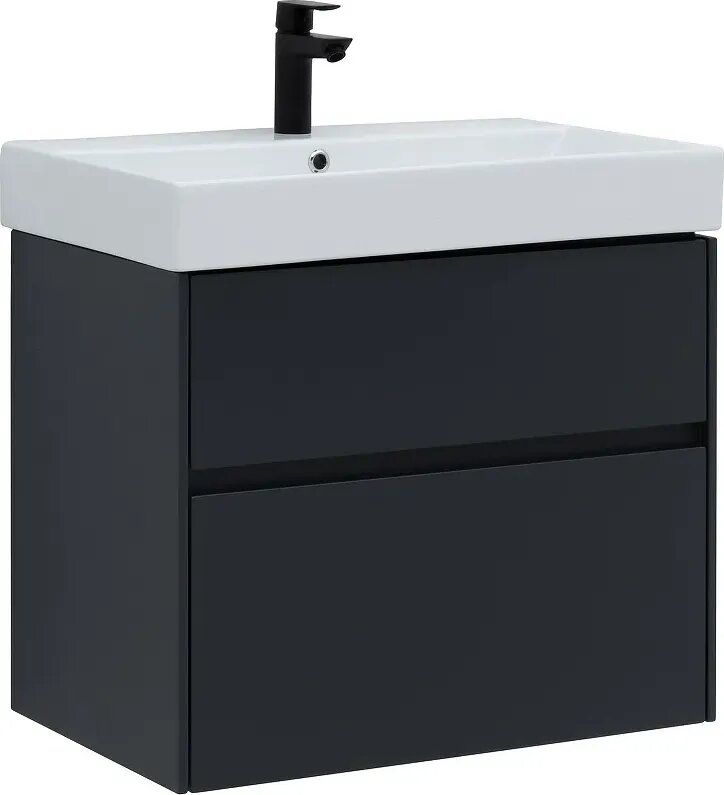Тумба с раковиной Aquanet Бруклин 69.4 антрацит