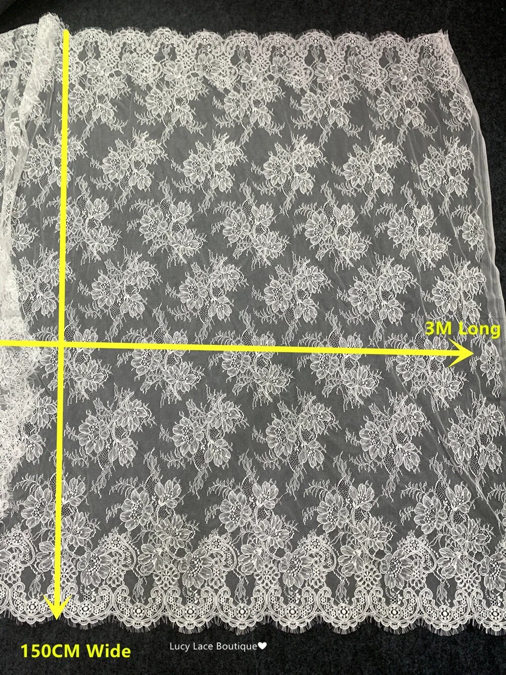 Французское кружево с ресницами 1,5х3 метра