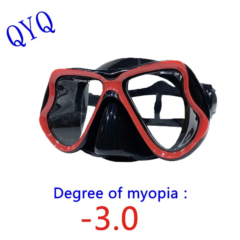QYQ маска для плавания, близорукость -3.0, черная