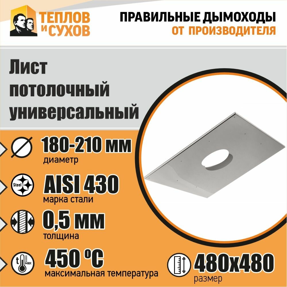 Лист Потолочный Универсальный ЛПУ-Р 500x500 D180-210