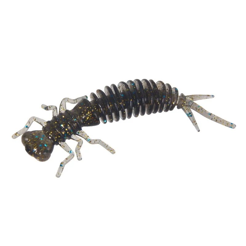 Мягкая приманка SANMO Larva, 75 мм, черный, 5 шт.