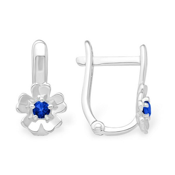 Серьги, серебро, 925 проба, родирование, фианит