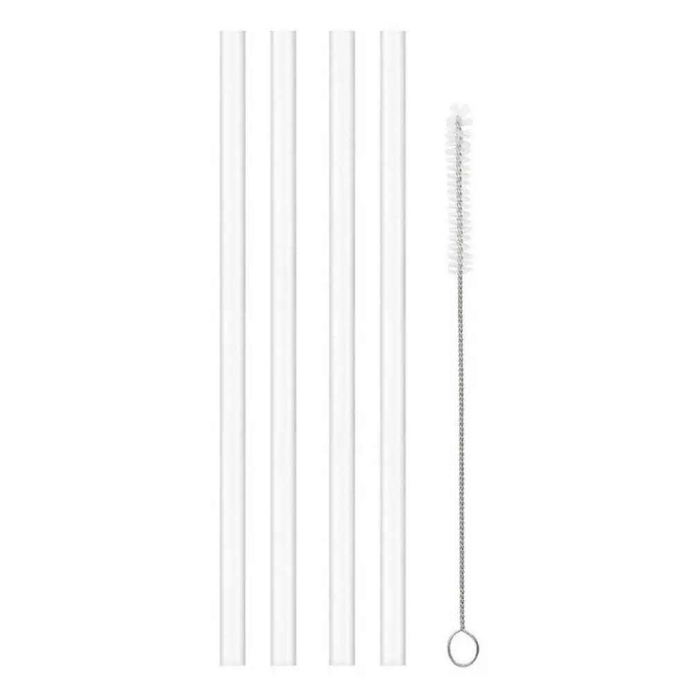 Пластиковые прямые трубочки для стаканов Stanley 9 мм Белый, 4Straws with 1Brush