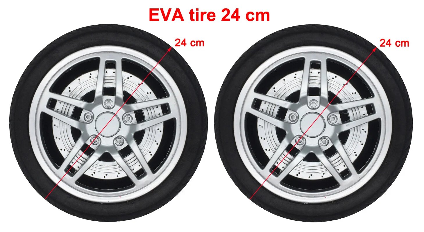 Мягкие шины из ЭВА для детского электромобиля, пенопластовые шины для детского электромобиля и пластиковые колеса JJ258 24 cm 2pcs
