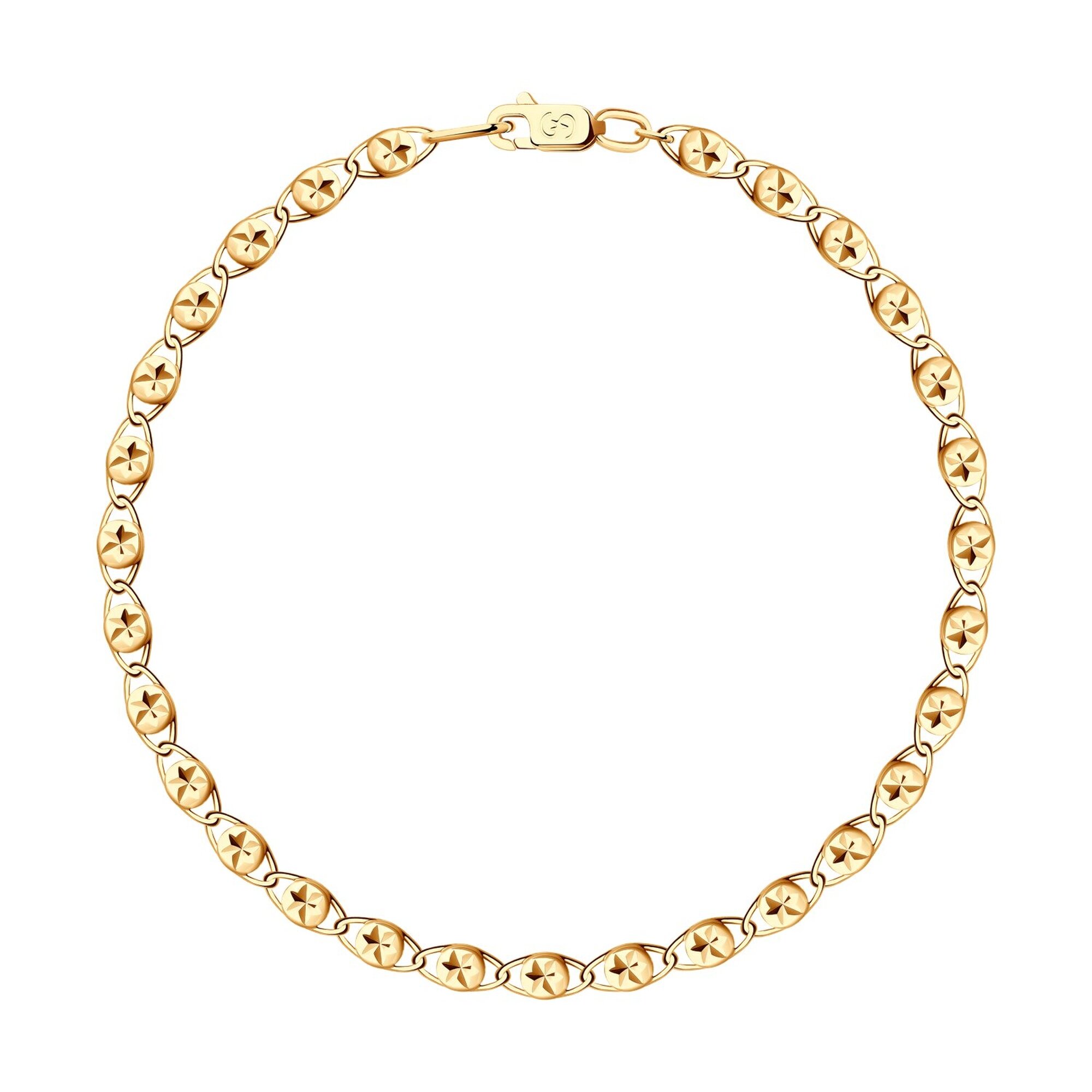 Браслет, красное золото, 585 проба