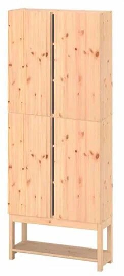 Шкаф IKEA IVAR, деревянный, с подставкой, сосна, 80 см x 30 см x 202 см