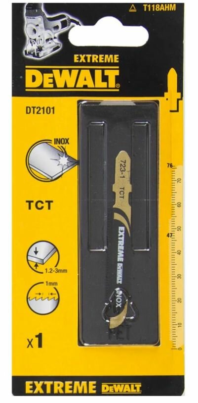Пилка по металлу, карбид-вольфрамовые зубья, T118AHM, 1 шт. DEWALT DT2101