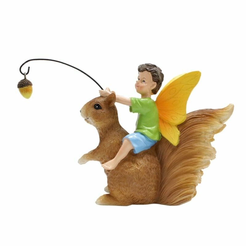 Уникальные скульптуры дикой природы, моделирующие белки со статуями мальчиков, уличные садовые декоры для дворовой лужайки