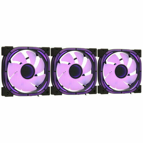 Комплект вентиляторов ARDOR GAMING Mistral 24 PRO Kit 3in1, чёрный, 120x120мм, 4pin, 600-1600об/мин, 18-30дБ, в комплекте - 3