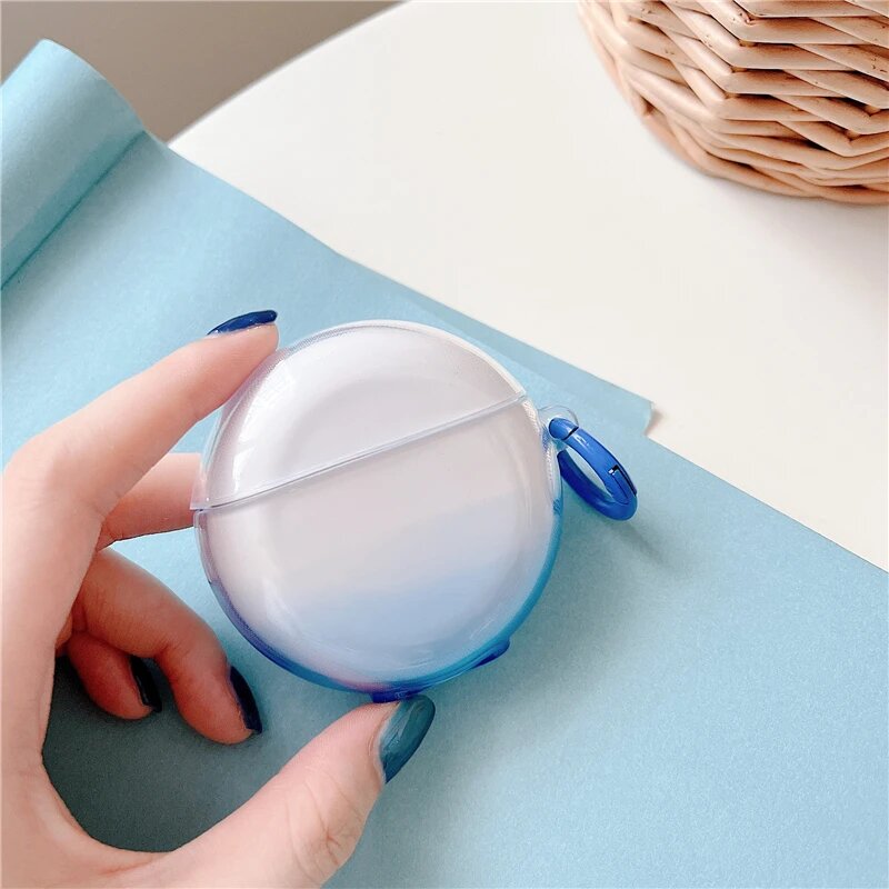 Прозрачный силиконовый чехол для наушников Huawei Freebuds CTOXZK For Freebuds 4, Blue