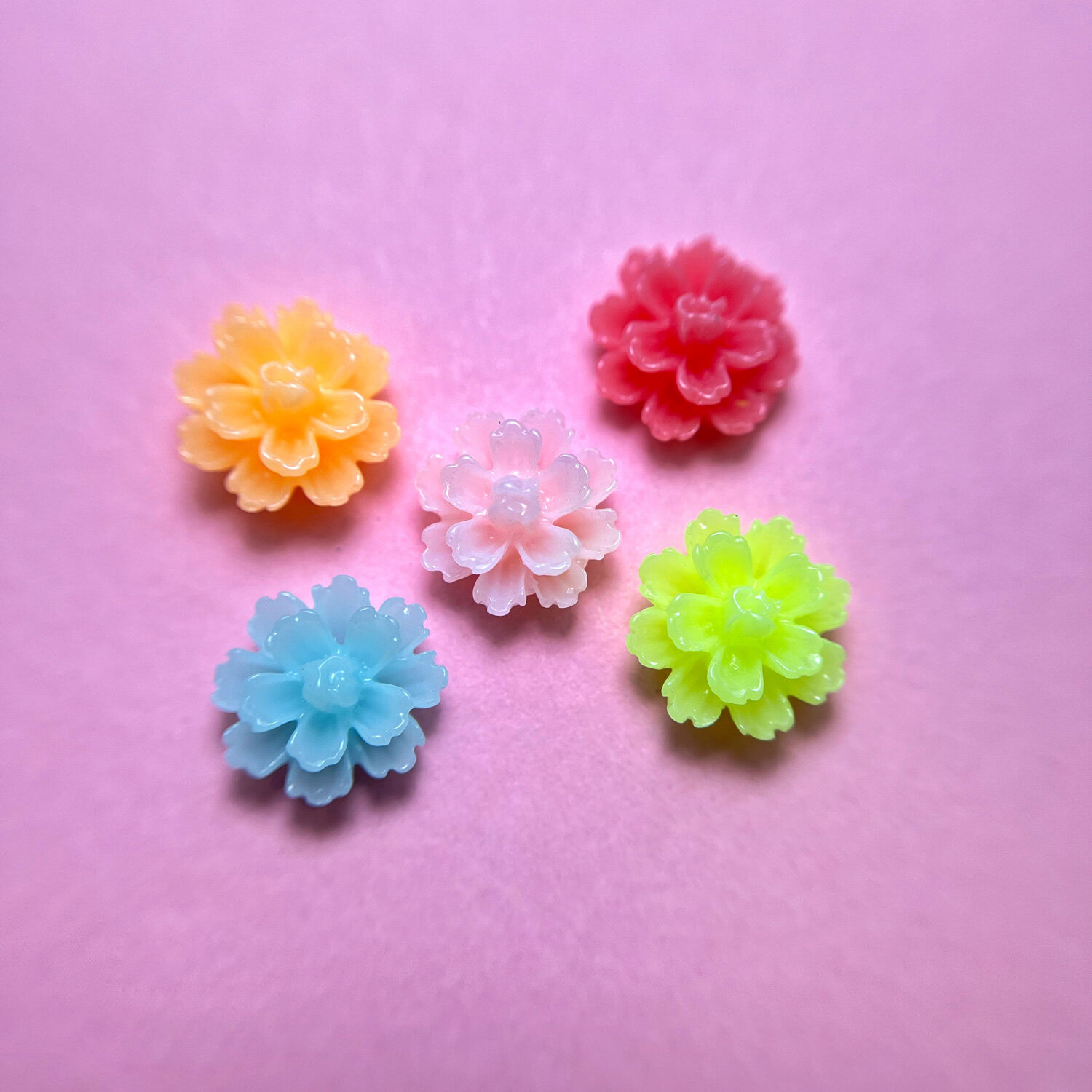 Фигурки объемные Цветочки №1845 Zoo Nail Art 5 шт. для дизайна ногтей