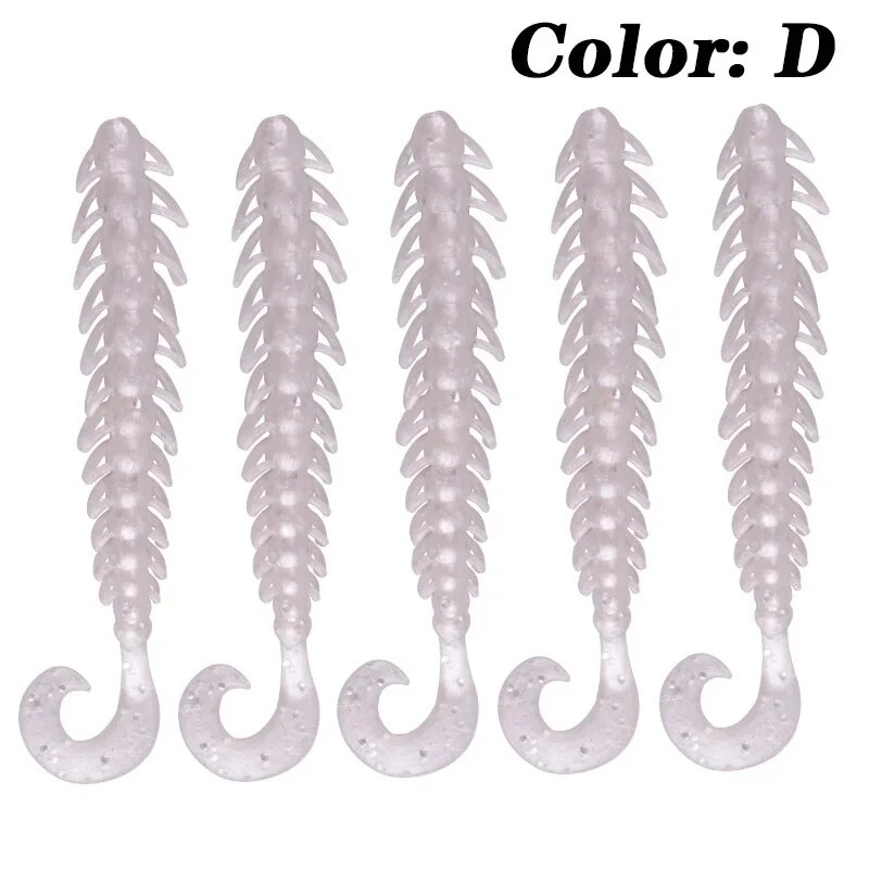 WDAIREN Силиконовые приманки Millipede Larva Tail 5см 6.5см для рыбалки 65mm 1.2g, D