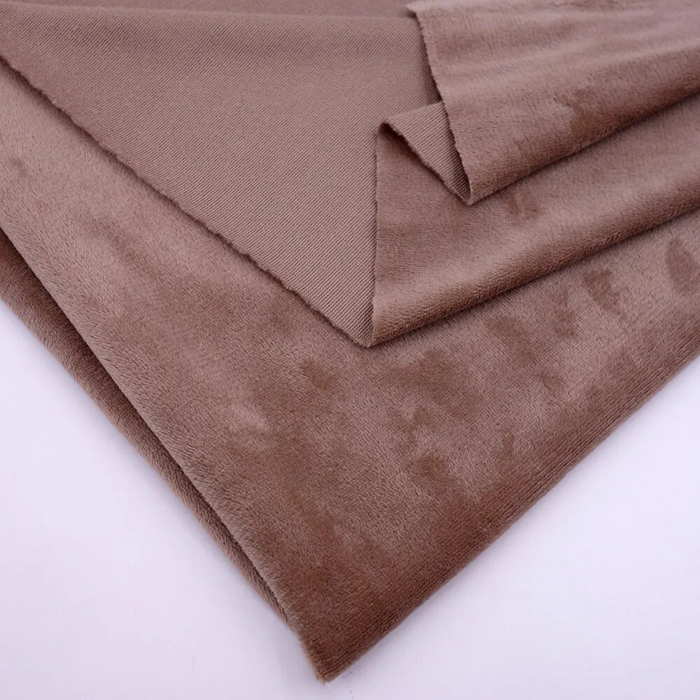 Коричневая плюшевая ткань 50x160 см, цвет 24