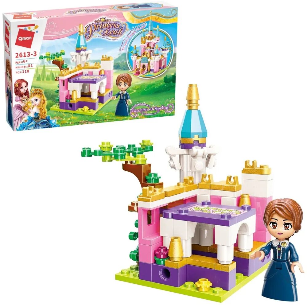 Конструктор Qman Весенний сад Цветочный океанский замок 118 дет 6+ 2613-3