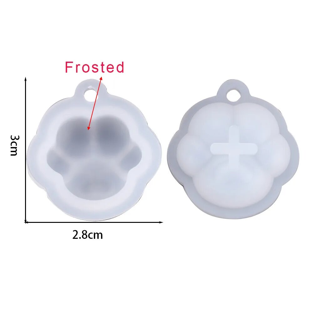 Форма для смолы "Кошачья лапа", белая, Style 16 Frosted