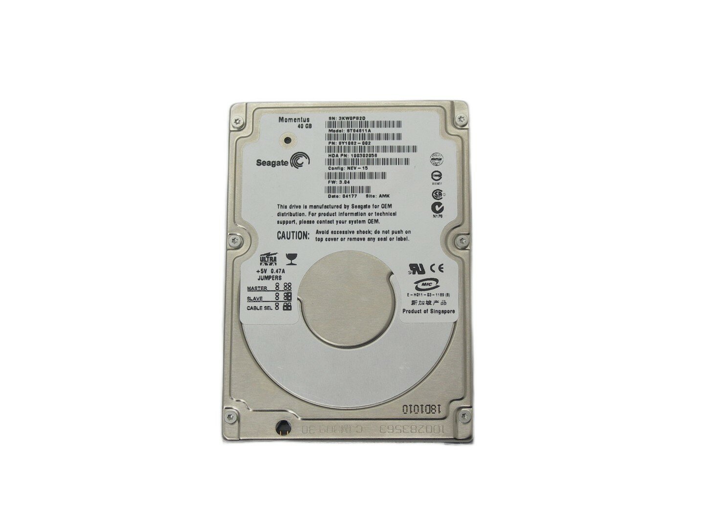 Жесткий диск 2,5" 40 GB Seagate ST94811A IDE