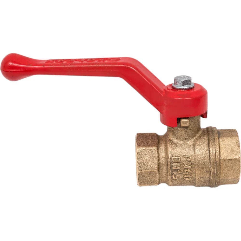 Кран шаровый Valfex N/P59 бирка для воды, 1/2" ВР/ВР, ручка‑рычаг, латунный, для горячего водоснабжения и отопления