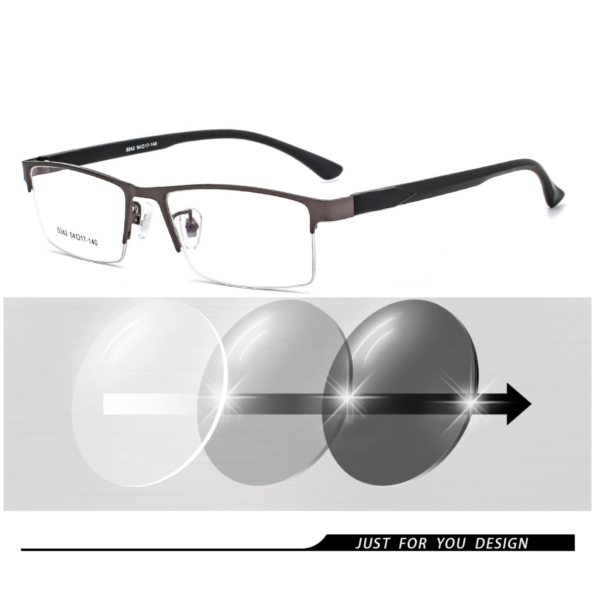 Bolema фотохромные очки для зрения 0242 huise, Серый, Myopia-2.25