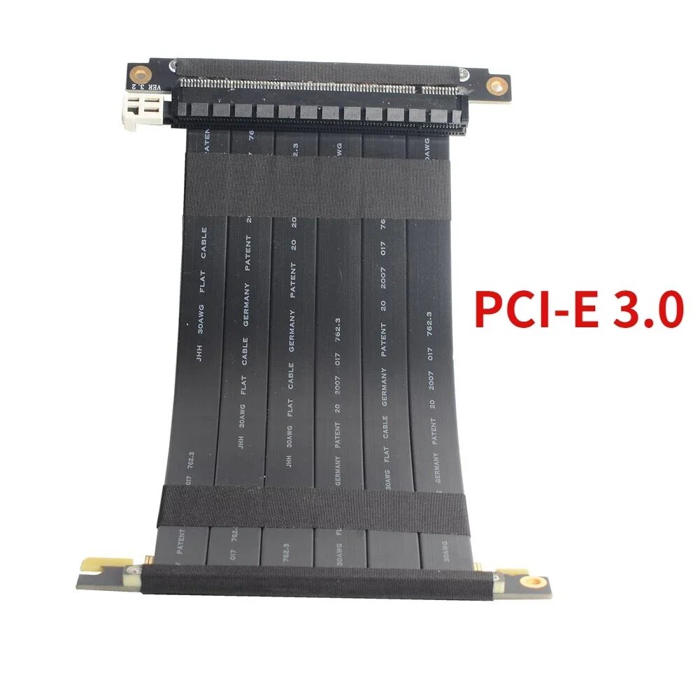 ADT-Link Реверсивный PCIe Riser 3.0/4.0 x16 0.21m, Black-PCIe 3.0