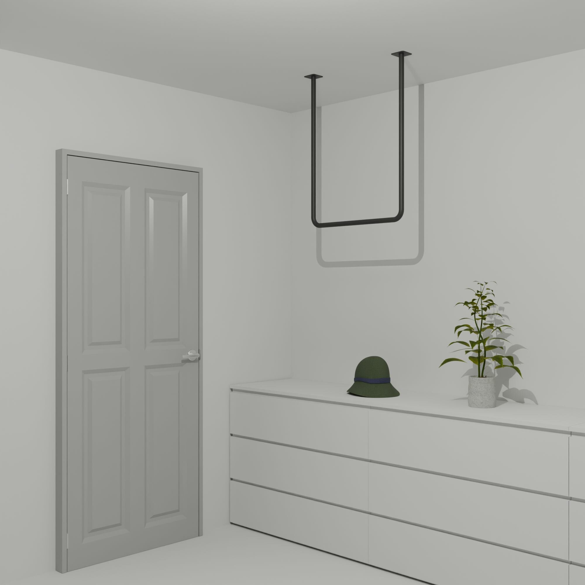 Вешалка потолочная для одежды из круглой трубы В80хД60