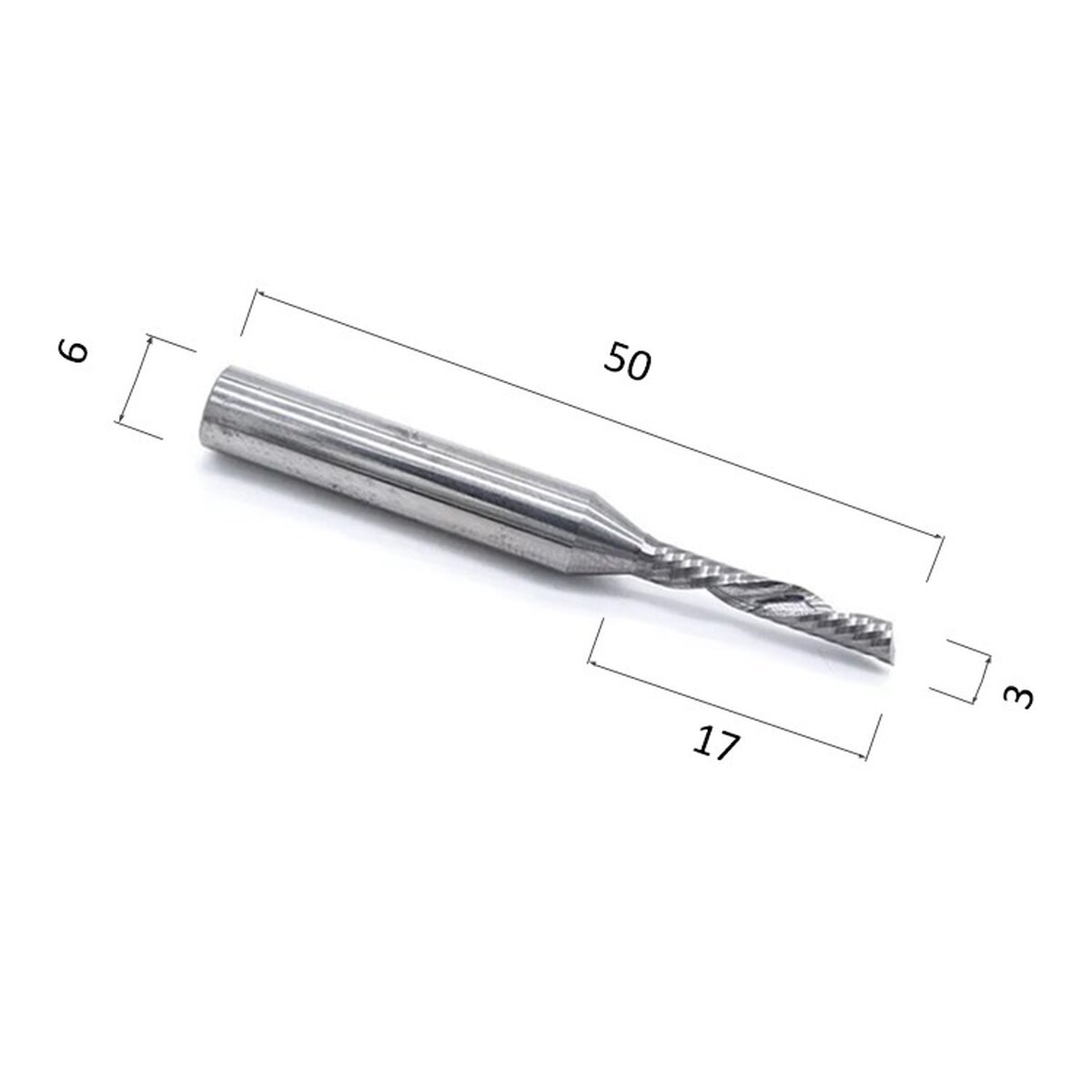 Фреза DJTOL N1LXD6317 спиральная однозаходная стружка вниз (по дереву, композиту (АКП), пластику)