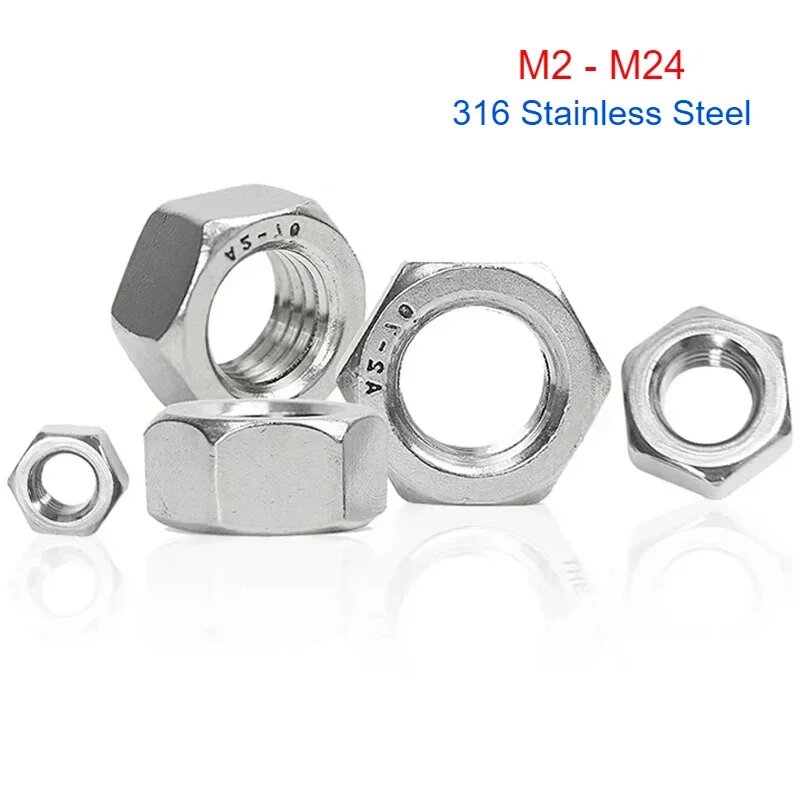 Шестигранные гайки из нержавеющей стали M2-M24 M2.5(30pcs)