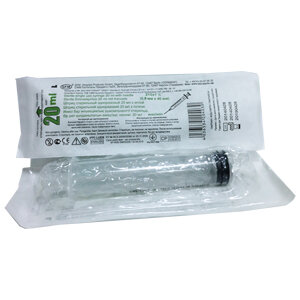 Шприц 3-компонентный одноразовый 20мл игла 21G (0,8x40) SFM 5шт