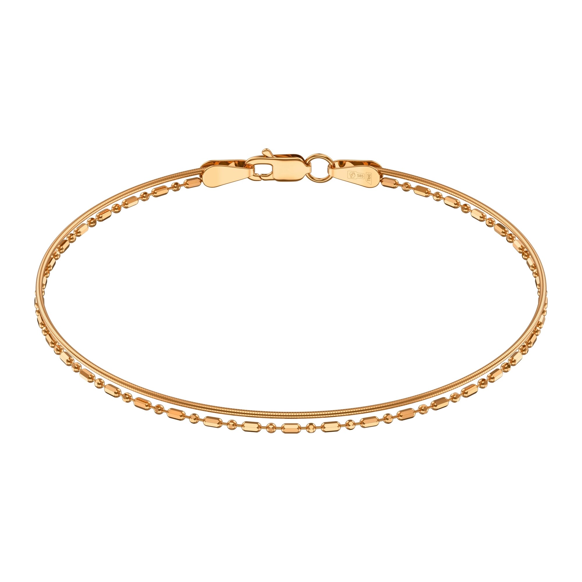 Браслет, красное золото, 585 проба