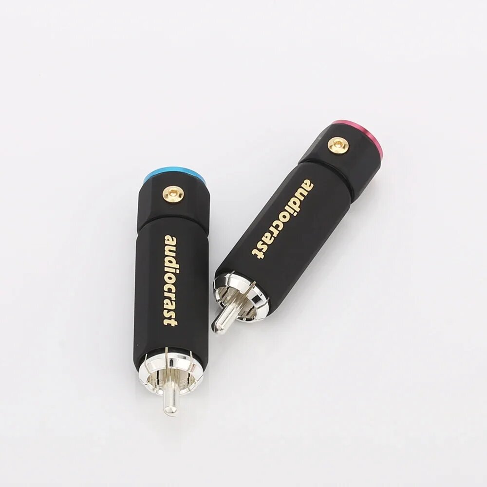 Audiocrast гибридные разъемы RCA синие+красные 4 штуки
