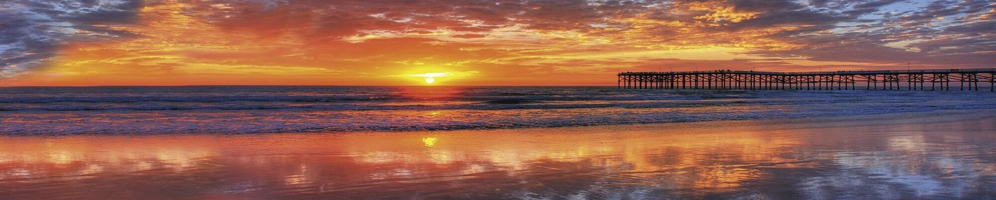 Фартук для кухни из АБС пластика 3000*600*1,5мм. Кухонный фартук ABS с фотопечатью "Алый закат"