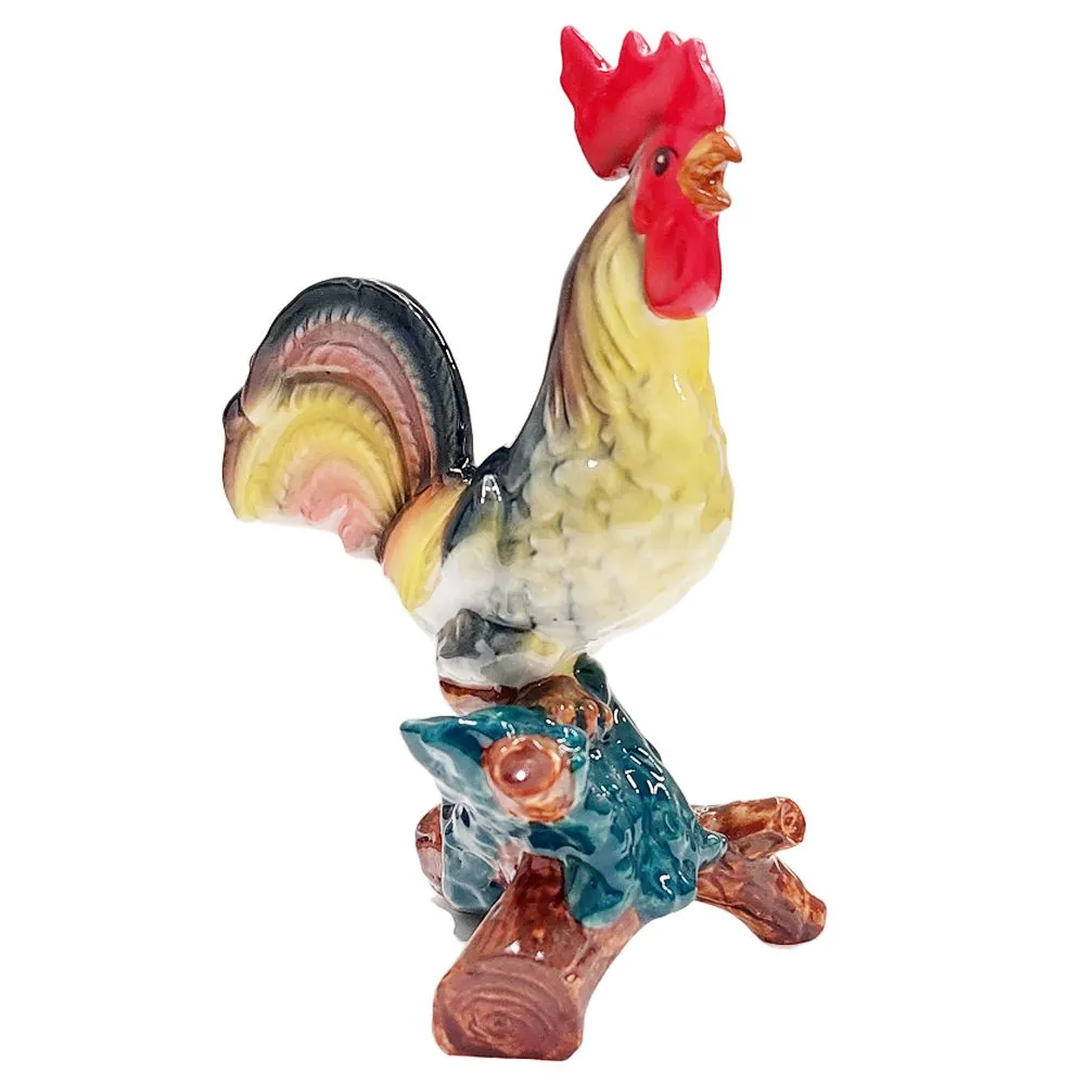 Фарфоровая фигурка ручной работы "Петух Петя", (Цветная роспись)