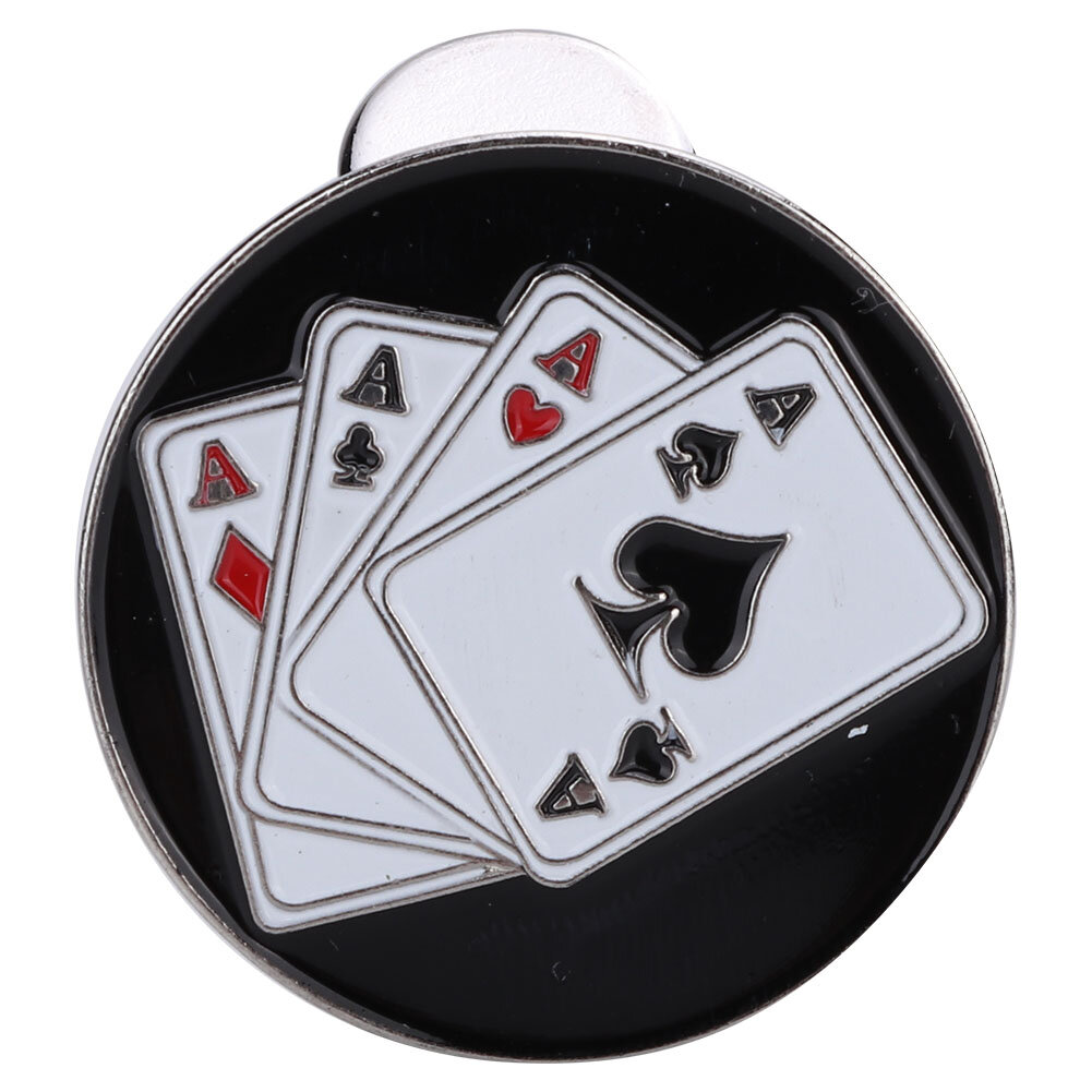 Металлическая магнитная кепка для гольфа, держатель для козырька, аксессуар для маркера мяча (покер)