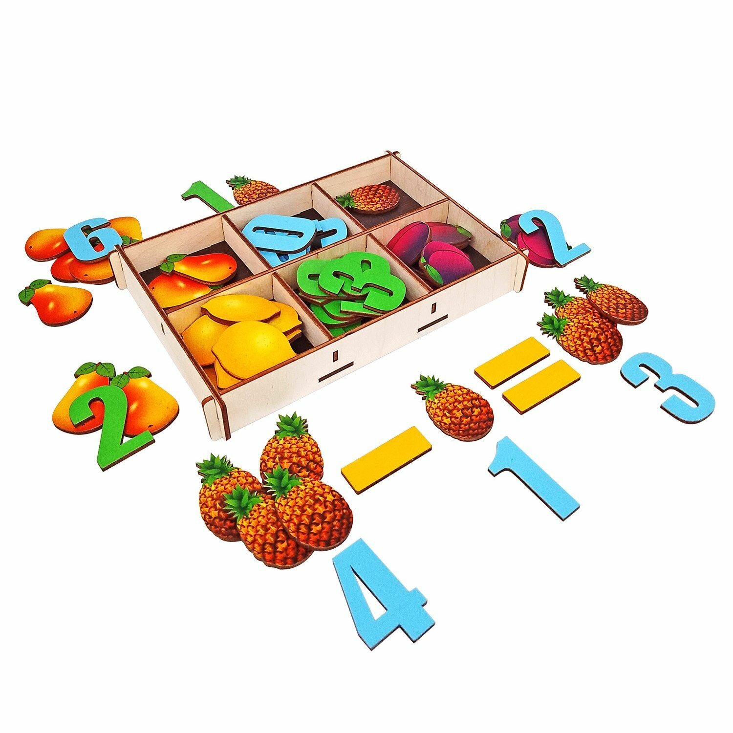 Счетный материал Нескучные игры "Фрукты" 66 деталей, деревянный (УТ0055951)