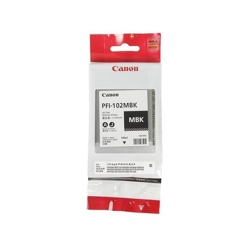 Картридж для струйного принтера Canon PFI-102МBK, матовый черный, IPF500, 600, 700 (0894B001)