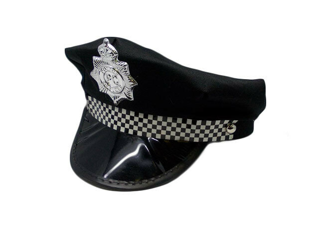 Фуражка полицейского черная LESD063, полиэстер, пластик, размер 56