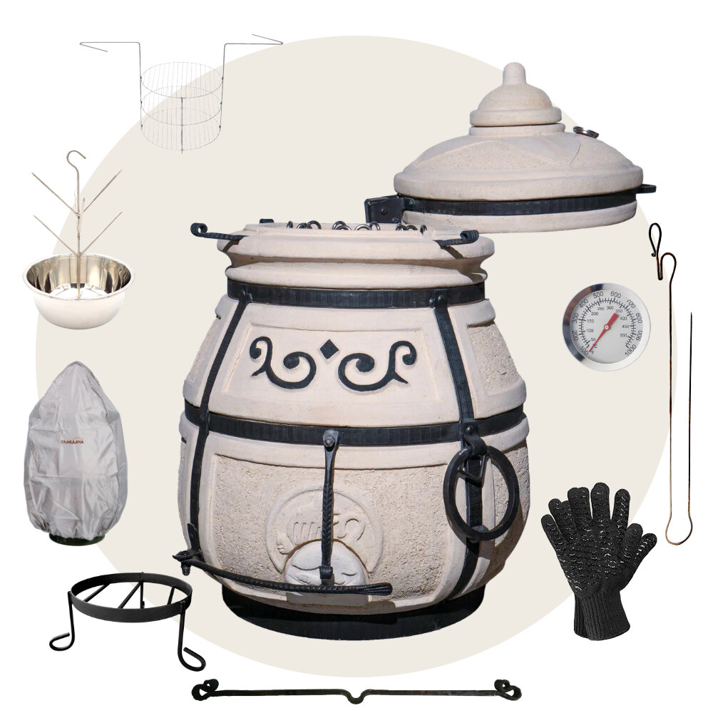 Комплект "Амфора-Скиф с поворотной крышкой": тандыр + 7 аксессуаров