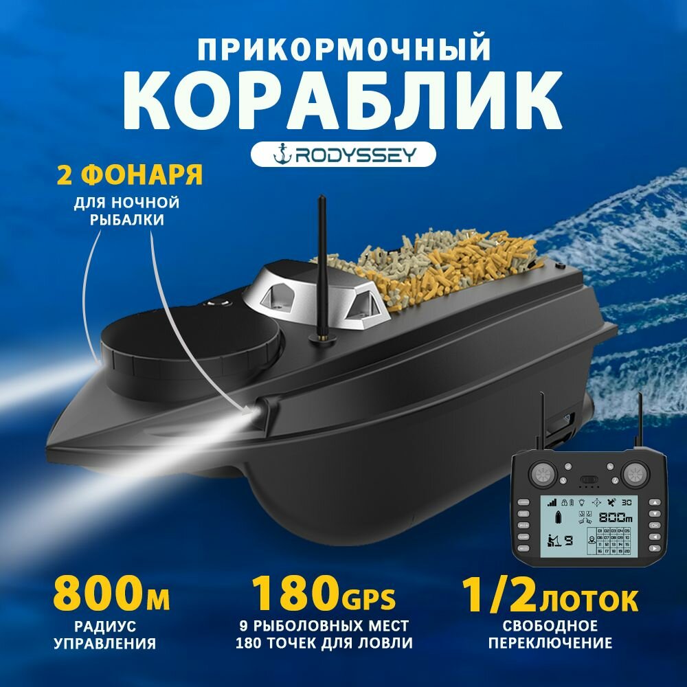 Кораблик прикормочный для рыбалки RODYSSEY V030 20000 мАч