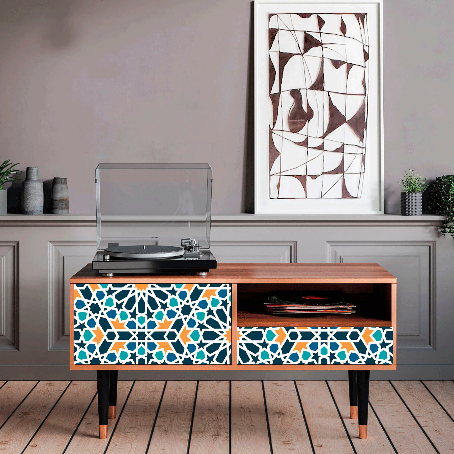 ТВ-Тумба - STORYZ - T3 Kaleidoscope, Размер - 115 x 59 x 48 см, Цвет корпуса - , Орех