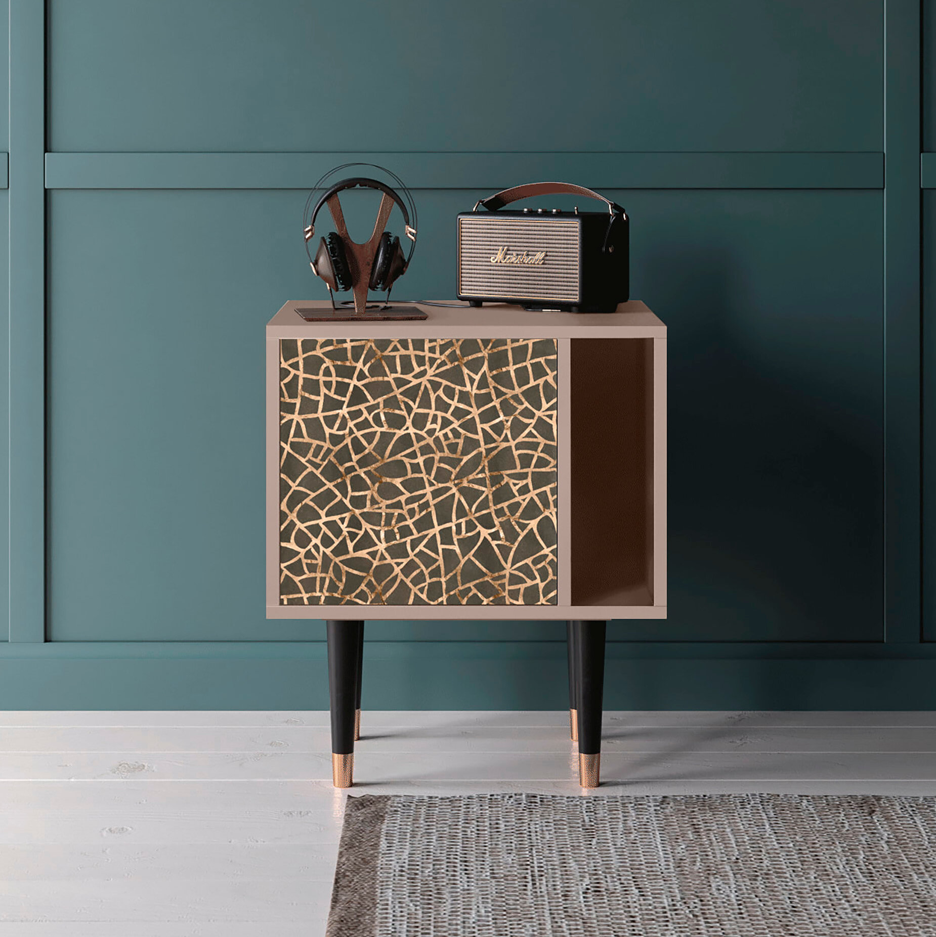 Прикроватная тумба - STORYZ - S2 Enlarged Leaf, Размер - 58 x 69 x 48 см, Цвет - Бежевый