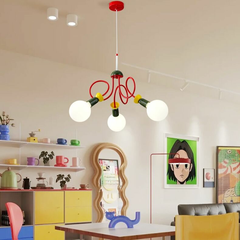 Красочные Люстры, Современный И Теплый Стиль. Светодиодные Светильники Для Украшения Дома. Подходит Для Гостиной, Спальни, Детской Комнаты Для Девочек И Мальчиков.