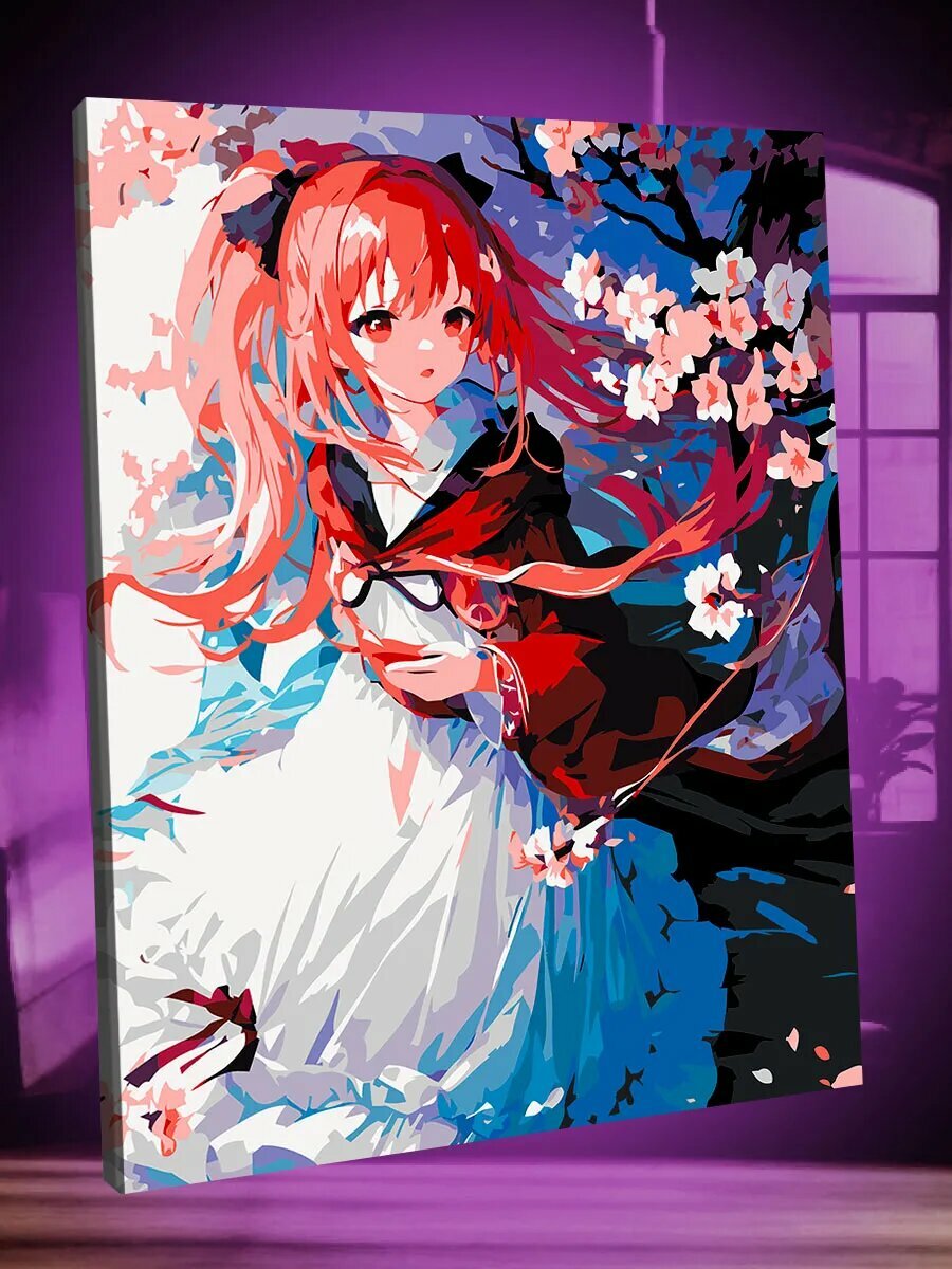 Картина по номерам Аниме цвет сакуры