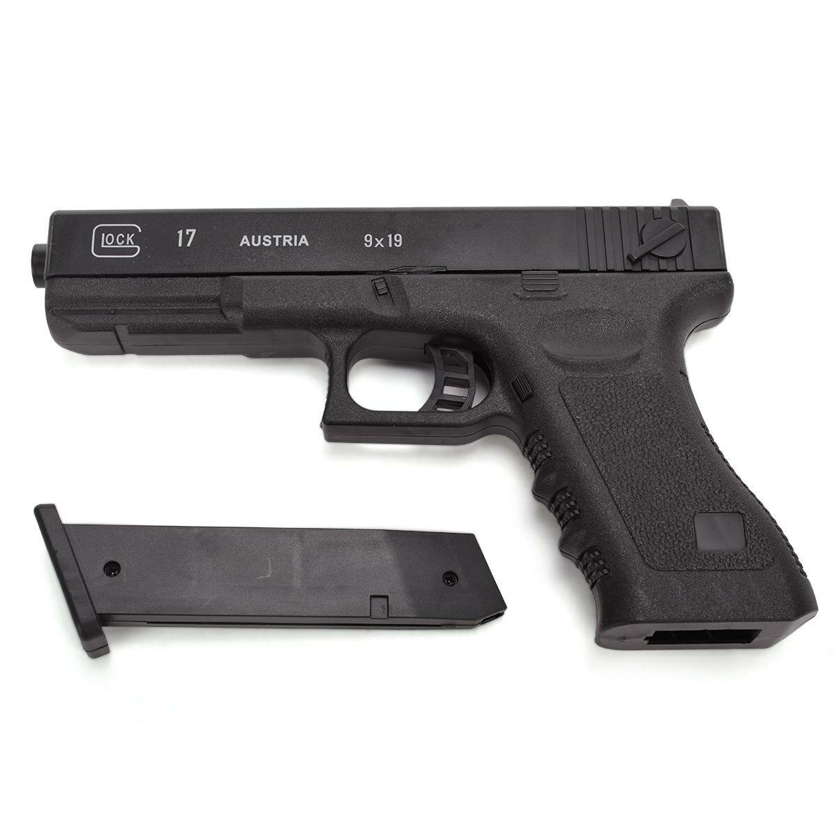 Пистолет пневматический 'GLOCK 17', серый/черный, 6 мм пульки, пластик, 21,8 см