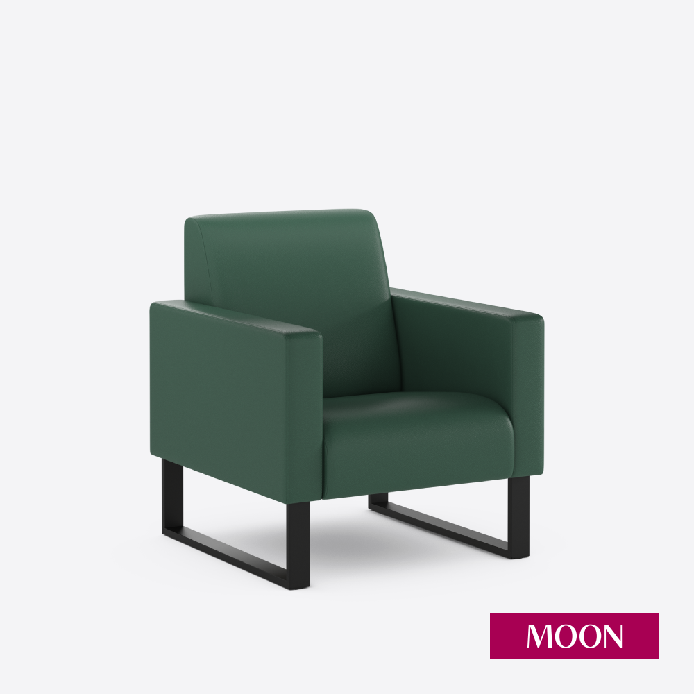 Кресло MOON 158 нераскладное, экокожа, цвет темно-зеленый, 76*84*91, эксклюзивная высокоэластичная пена (UniqFoam).