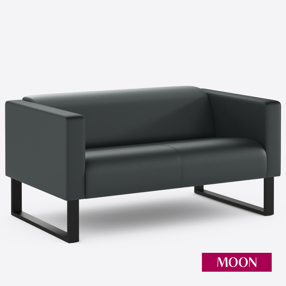 Диван MOON 153 экокожа, цвет черный, нераскладной, 134*84*70, эксклюзивная высокоэластичная пена (UniqFoam)